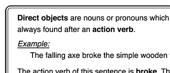 Direct Object Examples